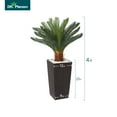 4ft UV Resistant Artificial Cycas Plant with Brown Tall Planter, Pre ...