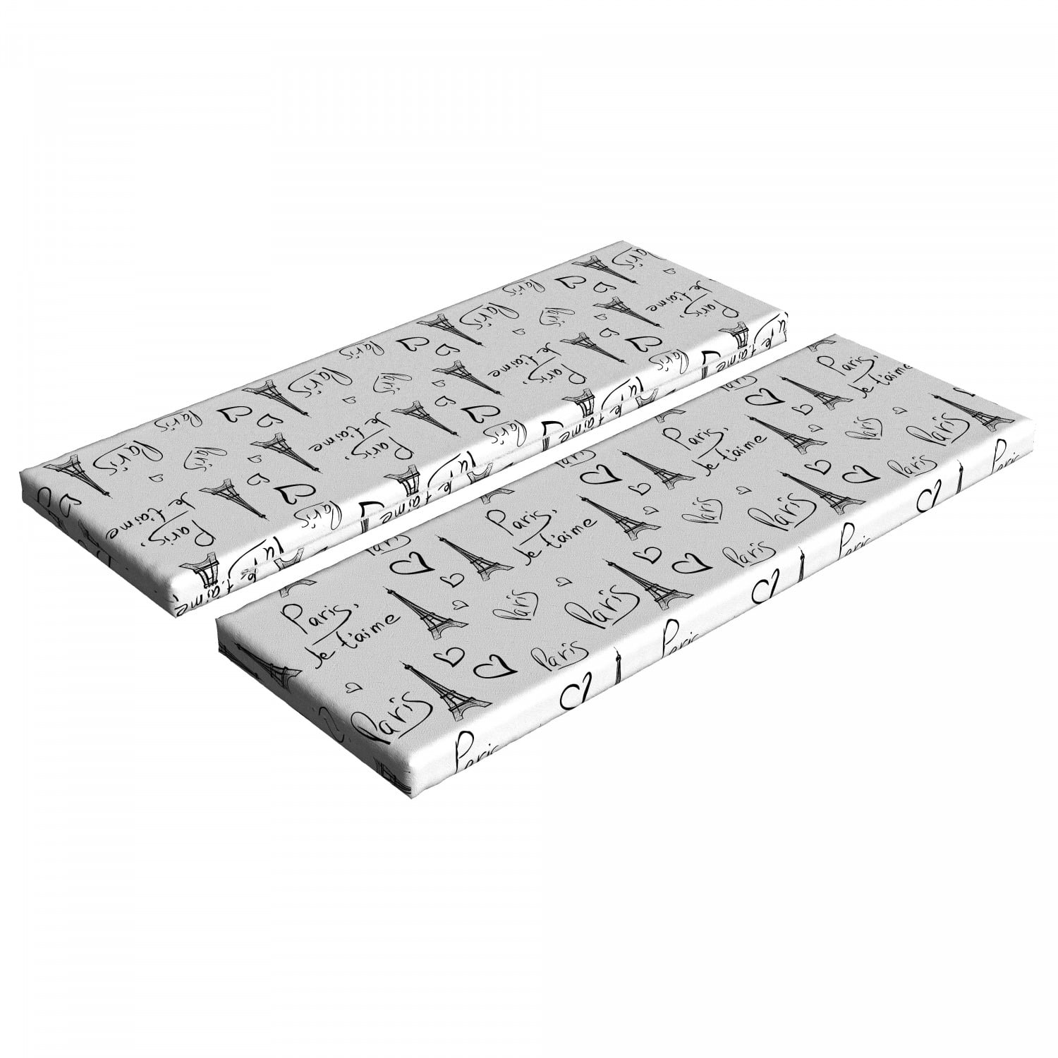 Paris Bench Cushion Set of 2, World Capital City of Love French ...