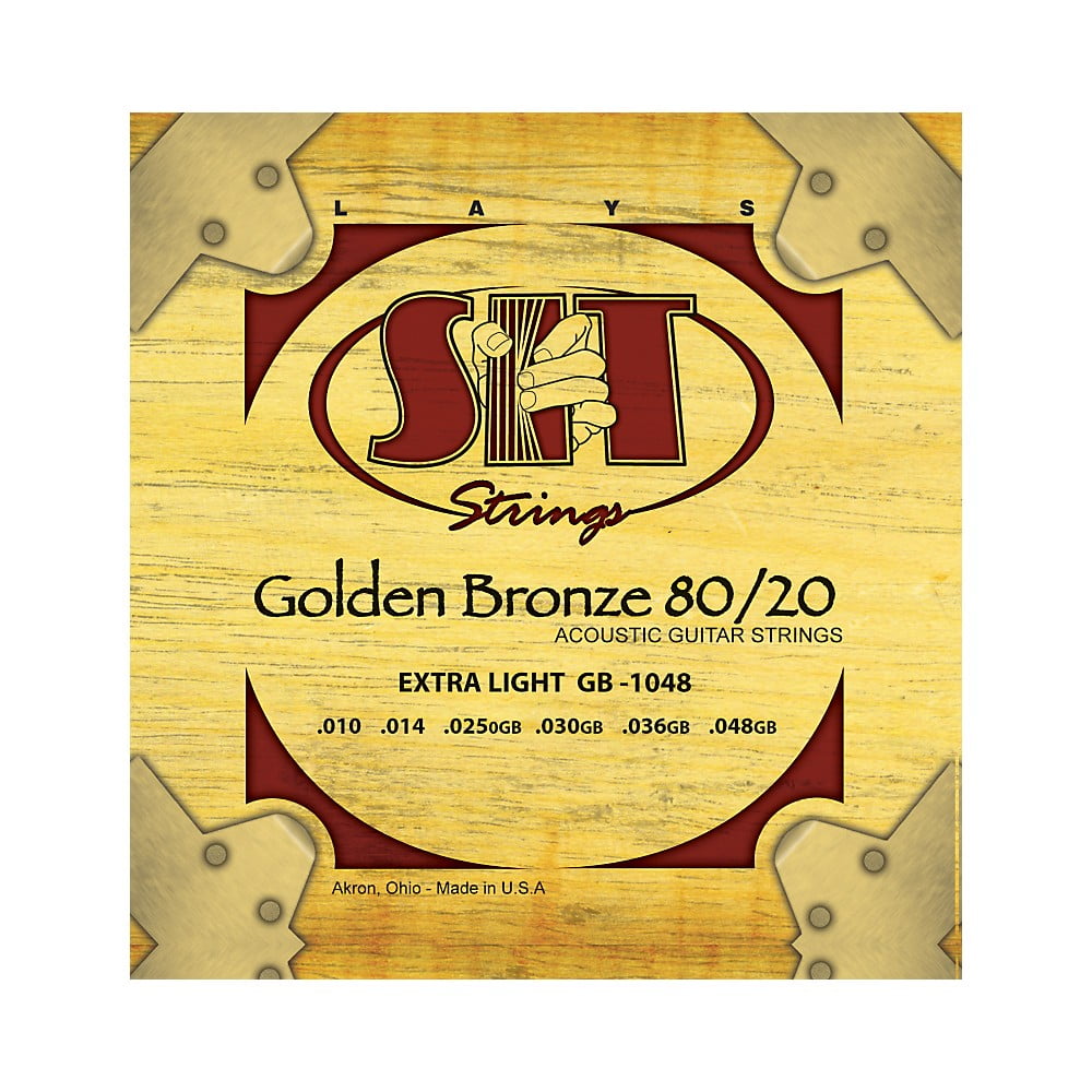 SIT Strings GB1048 Extra Light 80/20 Golden Bronze Acoustic Guitar ...