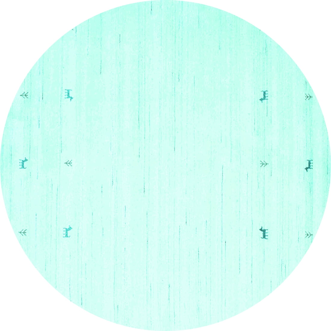 Ahgly Company Machine Washable Indoor Round Solid Turquoise Blue Modern ...