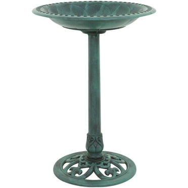 Smart Solar Acadia Traditional Birdbath - Olive Green - Walmart.com