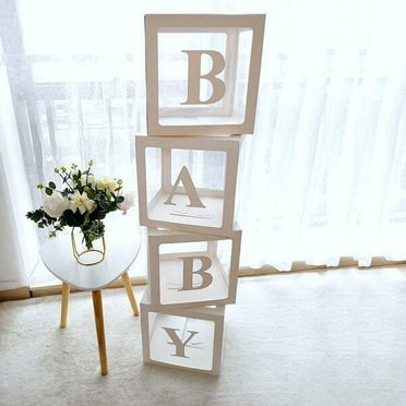Kate Aspen Woodland Baby Blocks, Set of 4, for Baby Shower Decoration ...