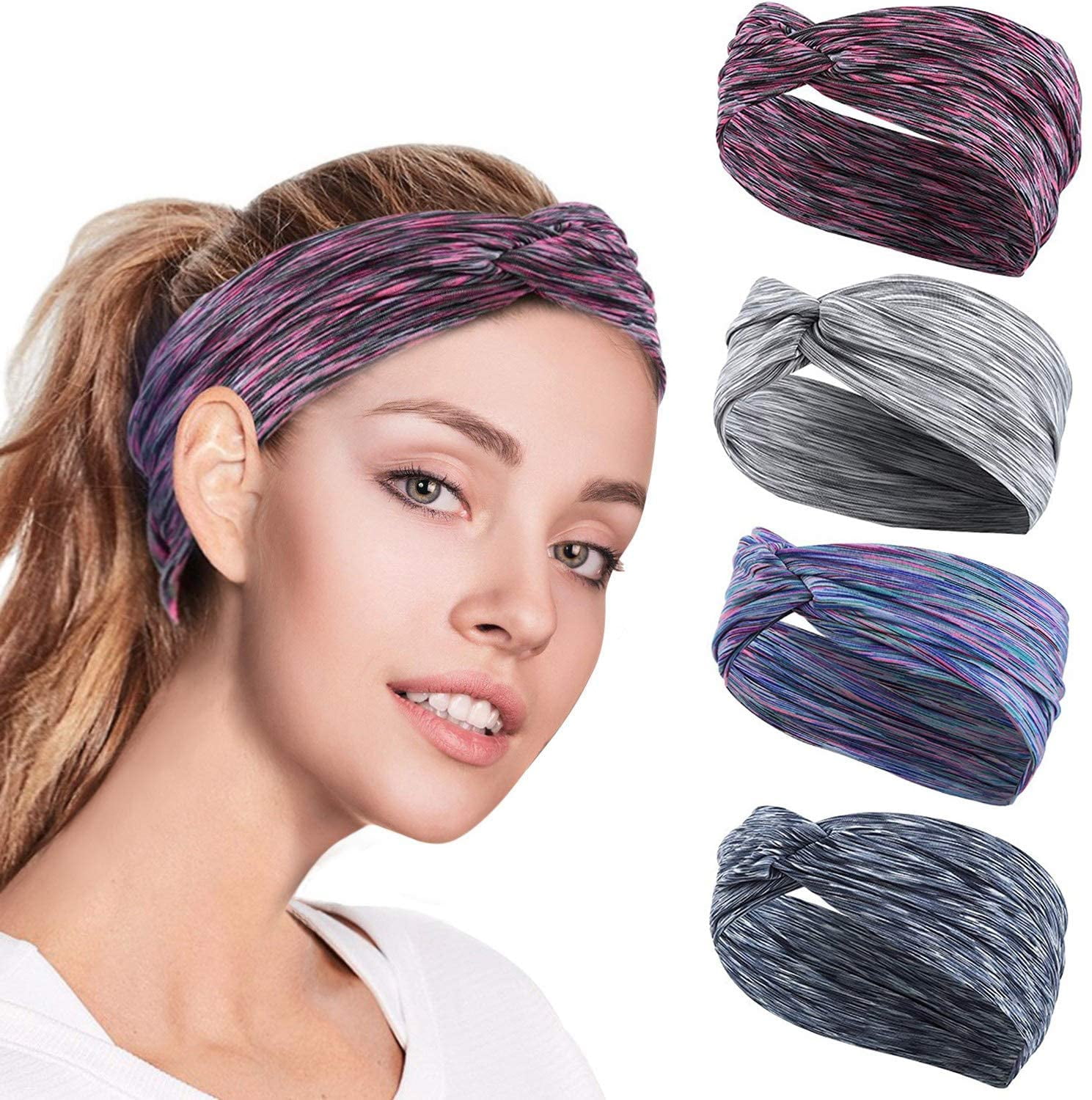 Cribun Sports Women Headband Hair Band for Adult Women Non Slip Wicking ...
