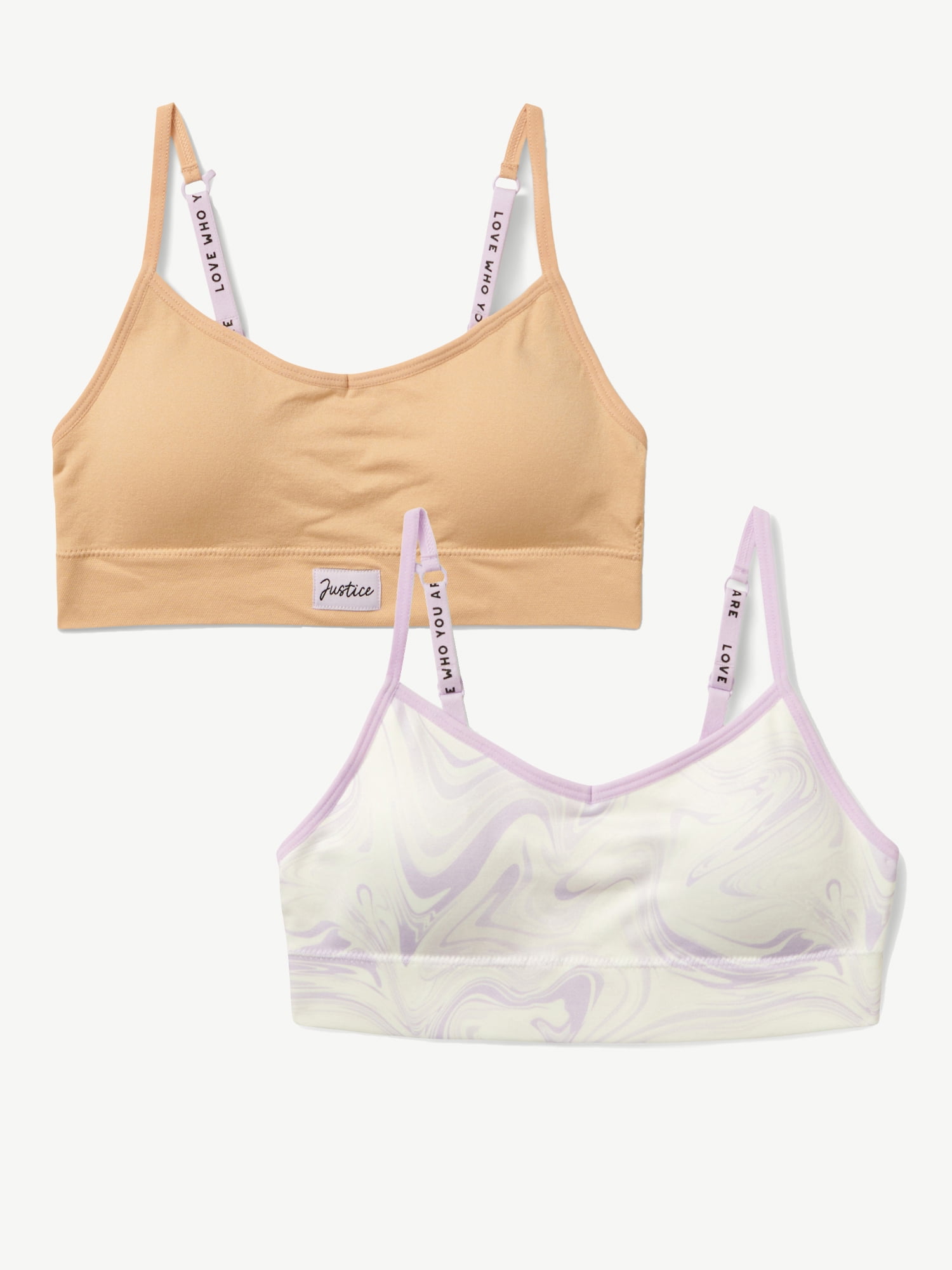 Justice Girls "Shades Collection" Convertible Back Bra, 2-Pack, Sizes ...