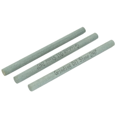 240 Grit Round Polishing Oil Stone Stick Sharpeners 150mm Long 3 Pcs ...
