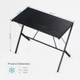Mehoom Modern Metal Study Desk for Home Office, Table, Black, 35.4 ...