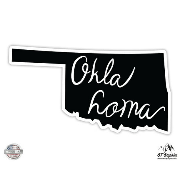 Oklahoma State Shape - 3" Vinyl Sticker - For Car Laptop I-Pad Phone ...
