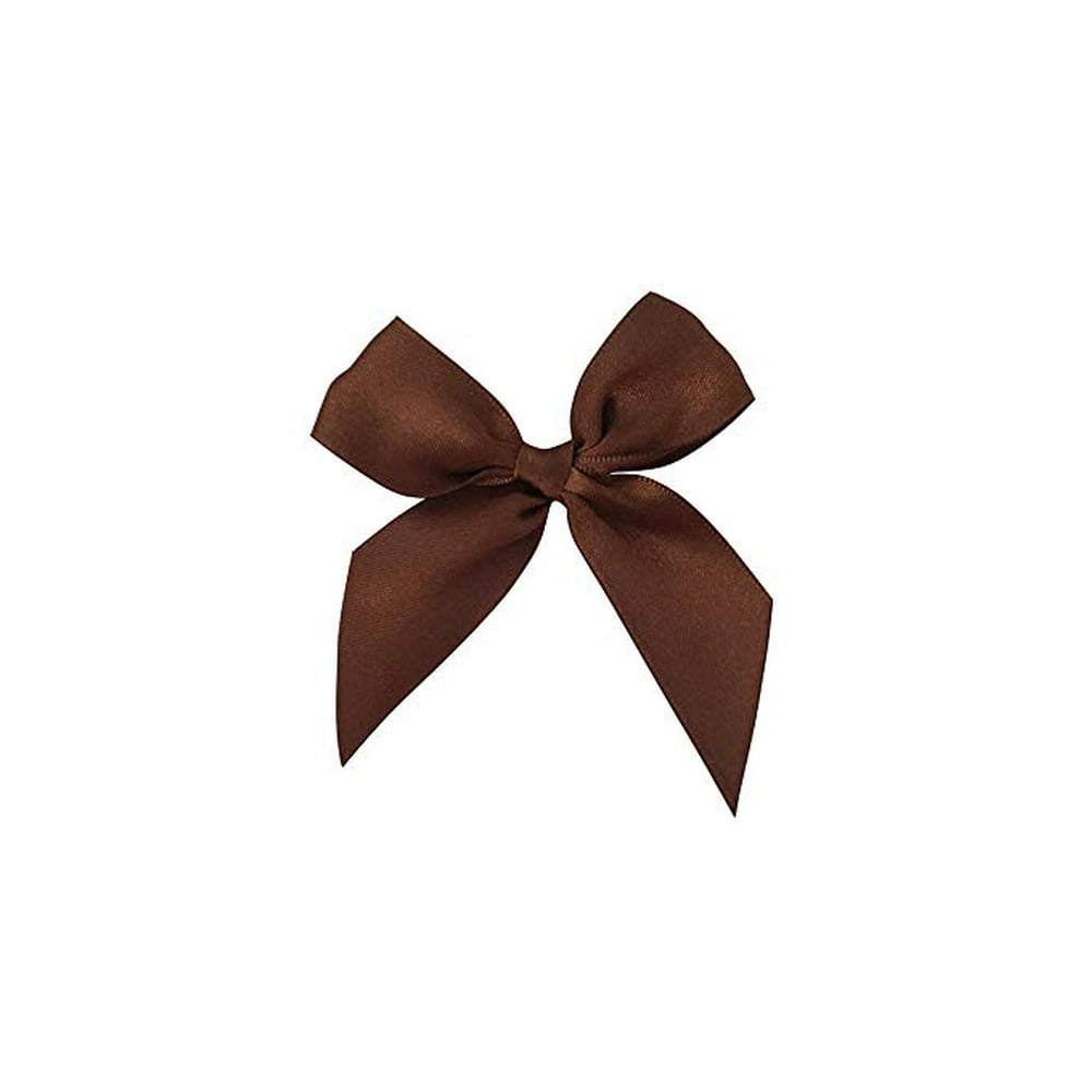 Brown Satin Pre-tied Decorative Bows - 3" wide, Set of 10, Wedding ...