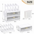 Clear 2-Tier Vertical File Holder and 4-Tier Stackable Paper Tray with ...