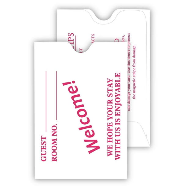 Hotel & Motel Keycard Envelope / Sleeve "Welcome" in Blue & Red, 500 ...