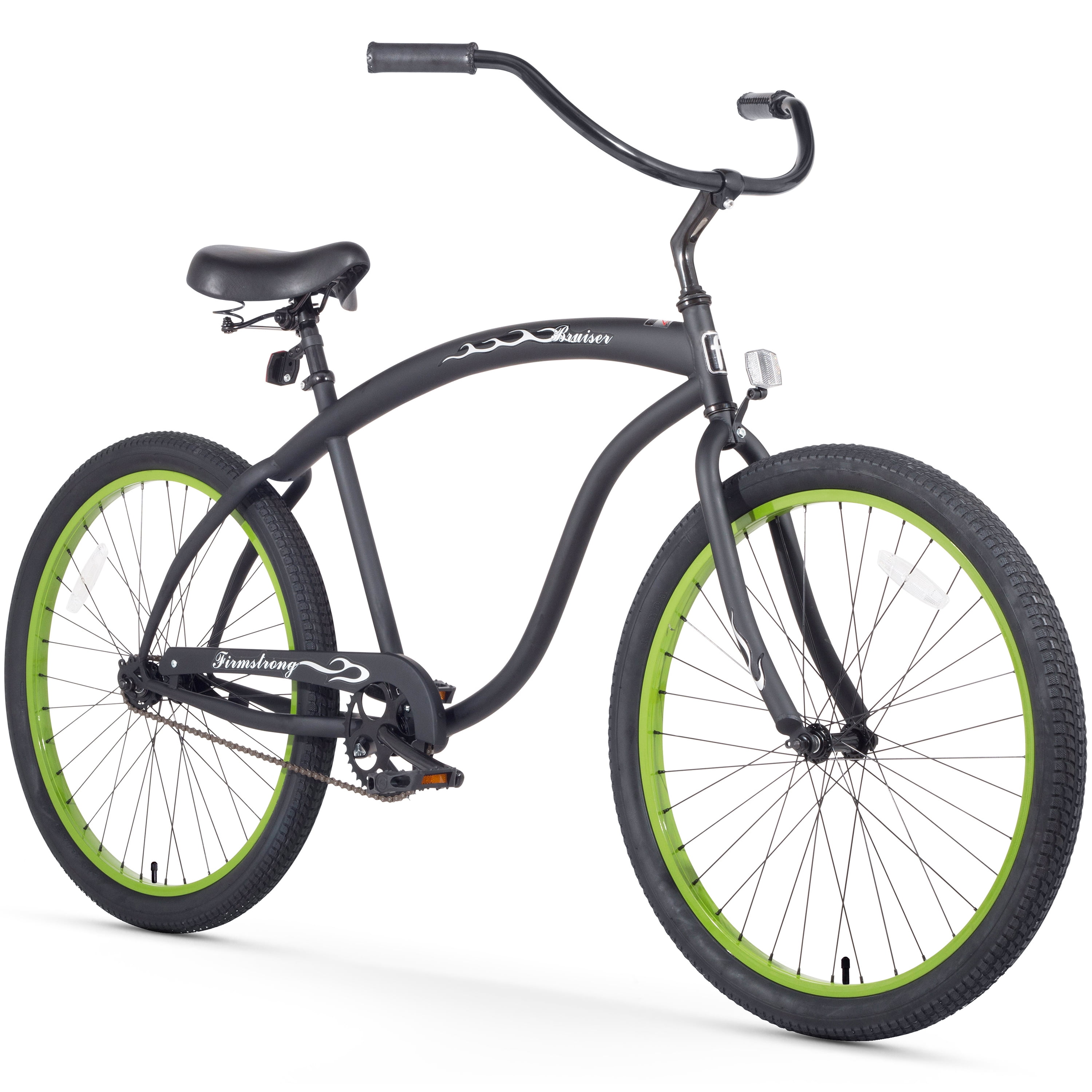 Firmstrong Bruiser , 26", Men's, Single Speed, Matte Black/Green ...