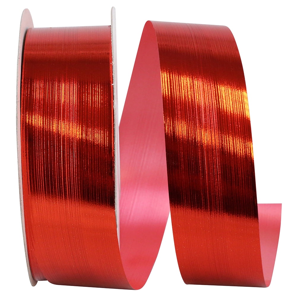 Reliant Ribbon - 16018-065-09W, Embossed Metallic Rd Ribbon, Red, 1-1/4 ...