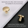 Goldenwarm 10 Pack Brushed Brass Kitchen Cabinet Knobs Round Gold Solid ...