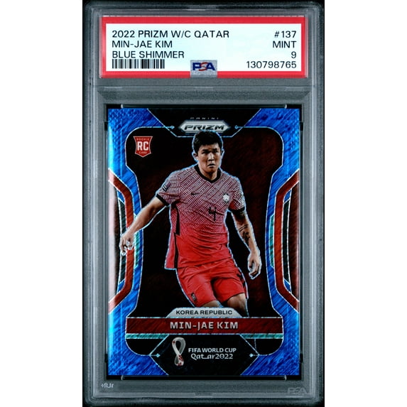 2022 Panini Prizm World Cup Qatar Min-Jae Kim #137 Blue Shimmer PSA 9 ...