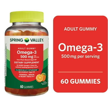 Spring Valley Proactive Support Omega-3 Fish Oil Dietary Supplement Softgels for Heart/General ...