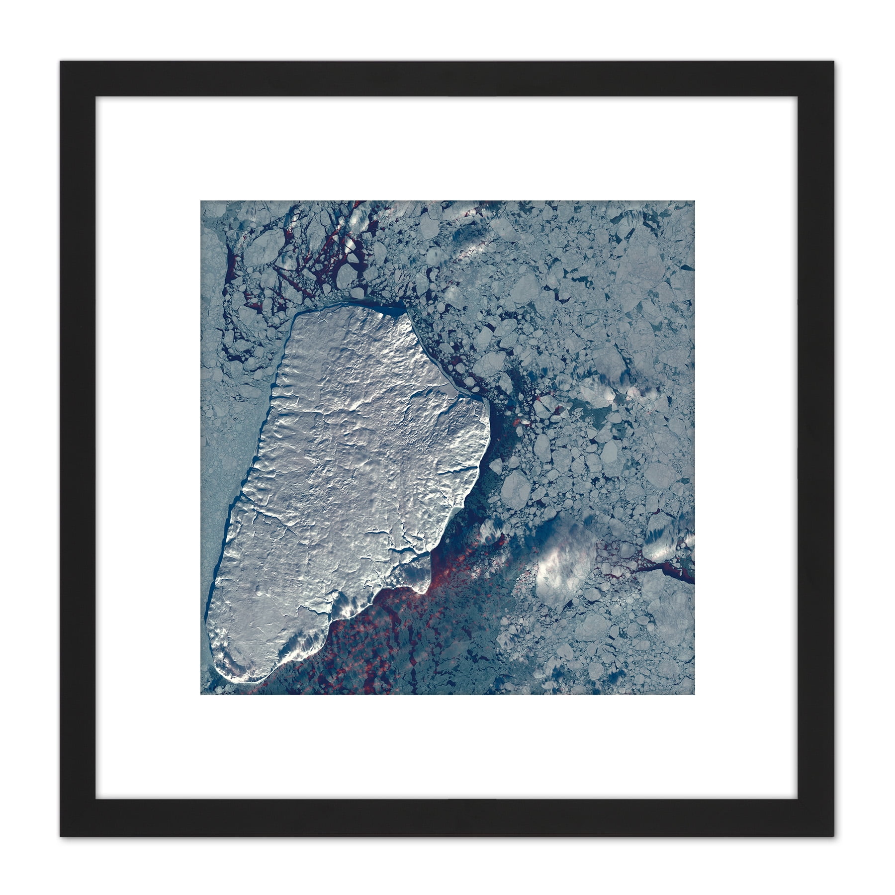 Abstract Moon Stone Metal 8X8 Inch Square Wooden Framed Wall Art Print ...