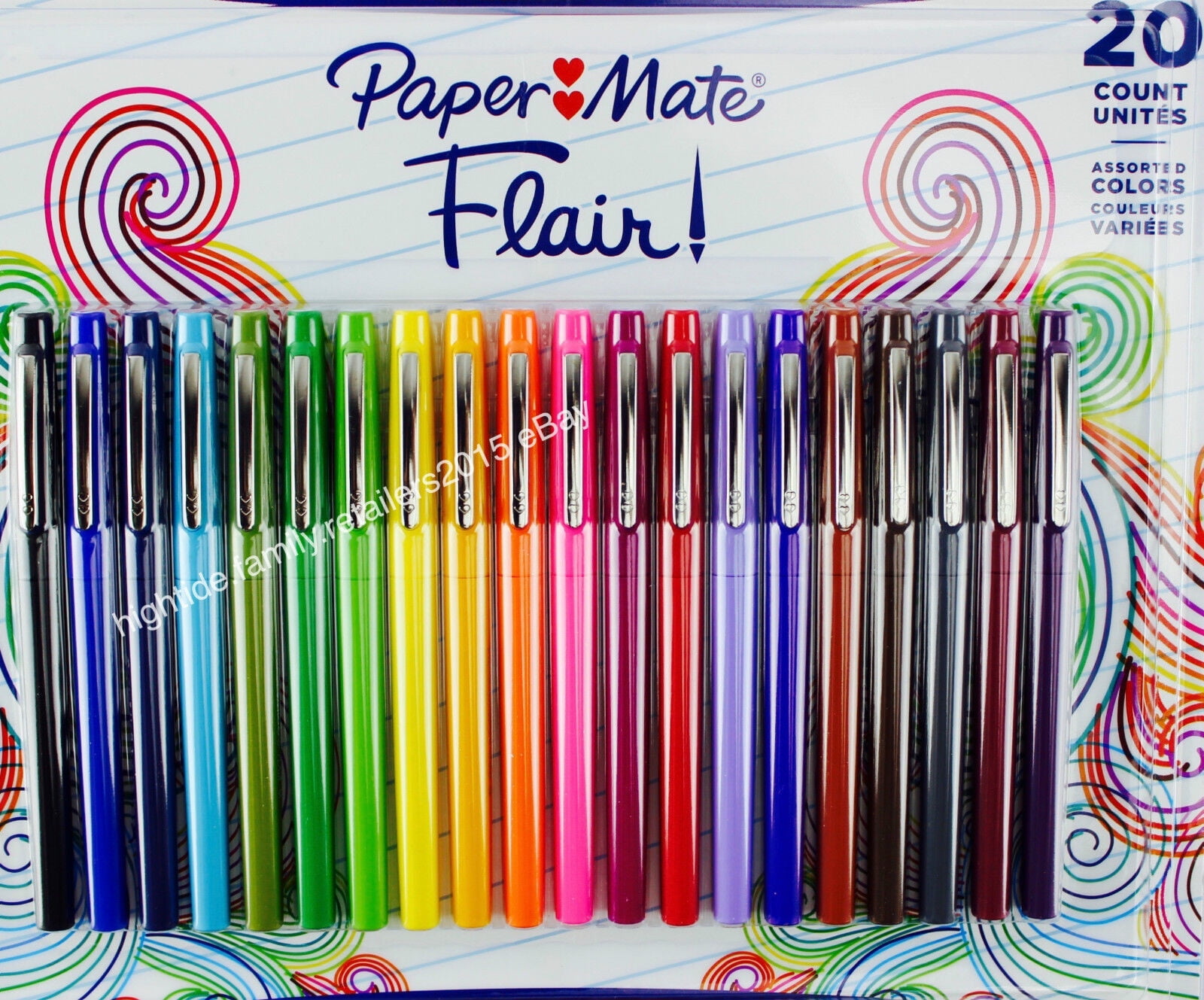 Paper Mate Flair! Colored Pens Felt Tip Medium-Point Assorted Colors ...