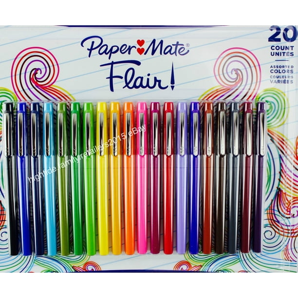 Paper Mate Flair! Colored Pens Felt Tip Medium-Point Assorted Colors ...