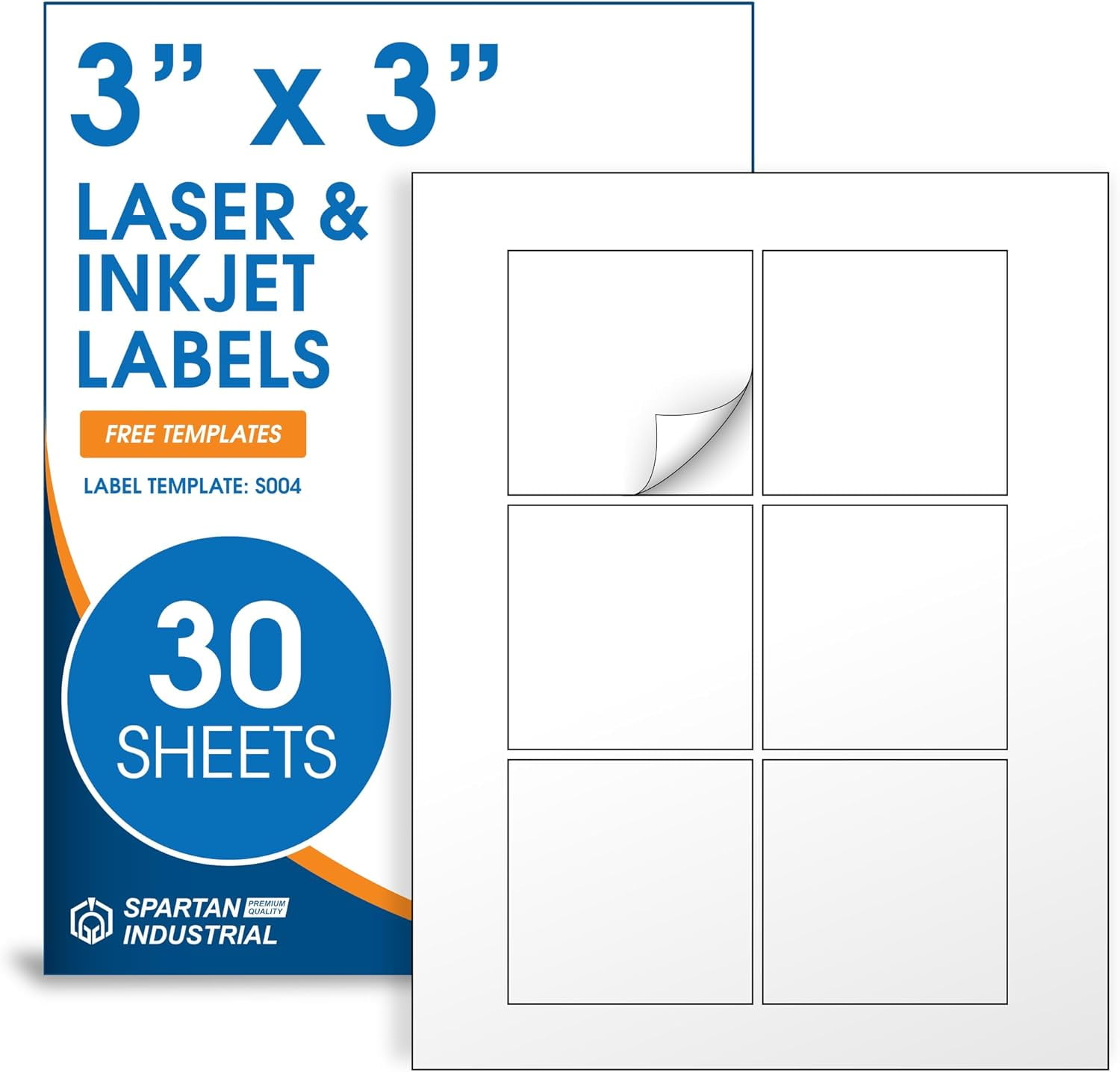 UTAH-Printable Laser and Inkjet Labels - 3" X 3" White Square Labels ...
