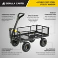 Gorilla Carts Heavy-Duty Steel Utility Cart, 900lb Capacity, All ...