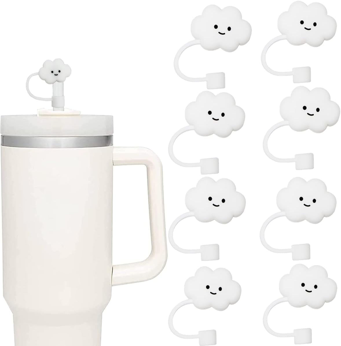 8Pcs Straw Tip Cover Caps fit for Stanley Cup Dust-Proof Straw Cap ...