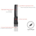 Perfehair 2pcs Carbon Lift Teasing Combs with Metal Prong, Black ...