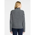 Time and Tru Women's Stripe Funnel Neck Sweater with Long Sleeves ...