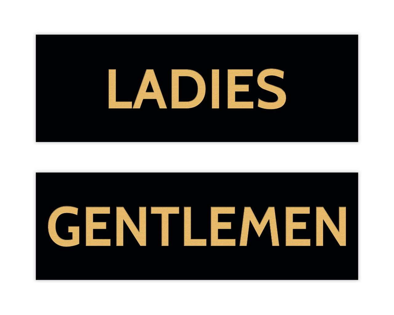 Basic Ladies and Gentlemen Sign Set (Black Gold) - Large - Walmart.com