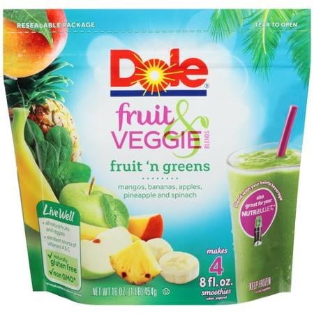 Dole Fruit & Veggie Blends Fruit 'n Greens Smoothies, 16 oz - Walmart.com