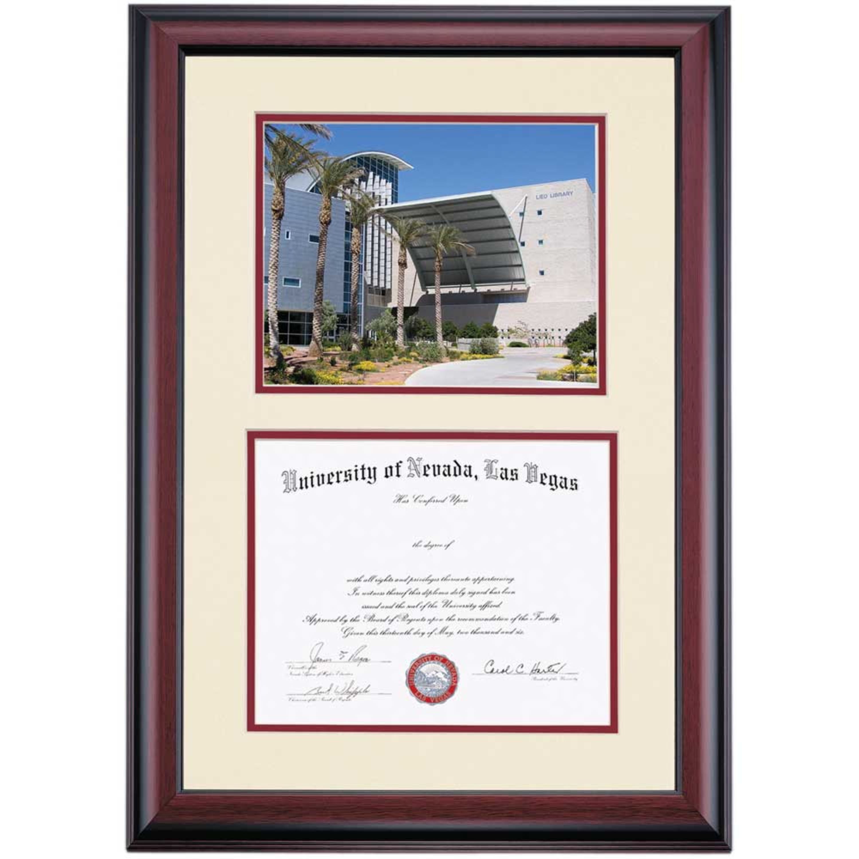 OCM Diploma Frame for University of Nevada, Las Vegas UNLV, Ivory ...