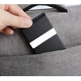 TIKA Business Card Holder, PU Leather and Slim Metal, Magnetic Closure ...