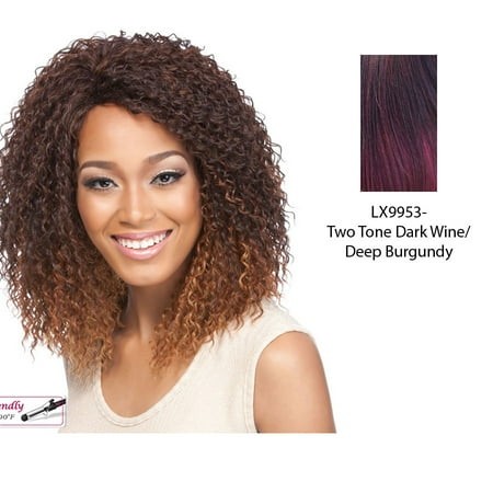 Synthetic Wig Effy,Two tone frost blend of dark wine layer over deep ...