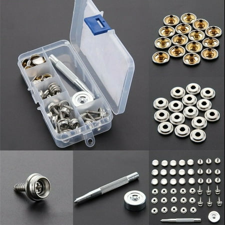Duty Press Studs Kit Fasteners Heavy Kit 45PC Button Cap Buttons Press ...