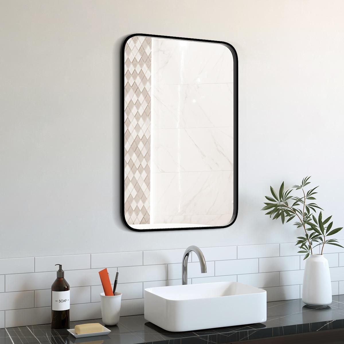 Click here for A & e Bath And Shower Ajax-Blk Mirror 24 prices