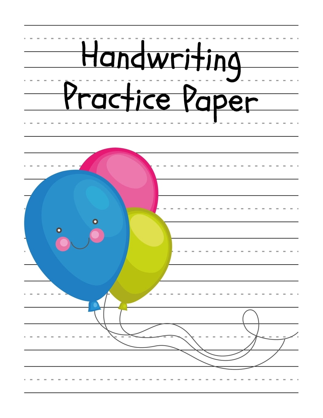 Handwriting Practice Paper : Perfect Writing Paper With Dotted Line For ...