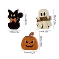 3-Piece Halloween Solid Wood Table Decor Kit Including Polka Dot Bow ...