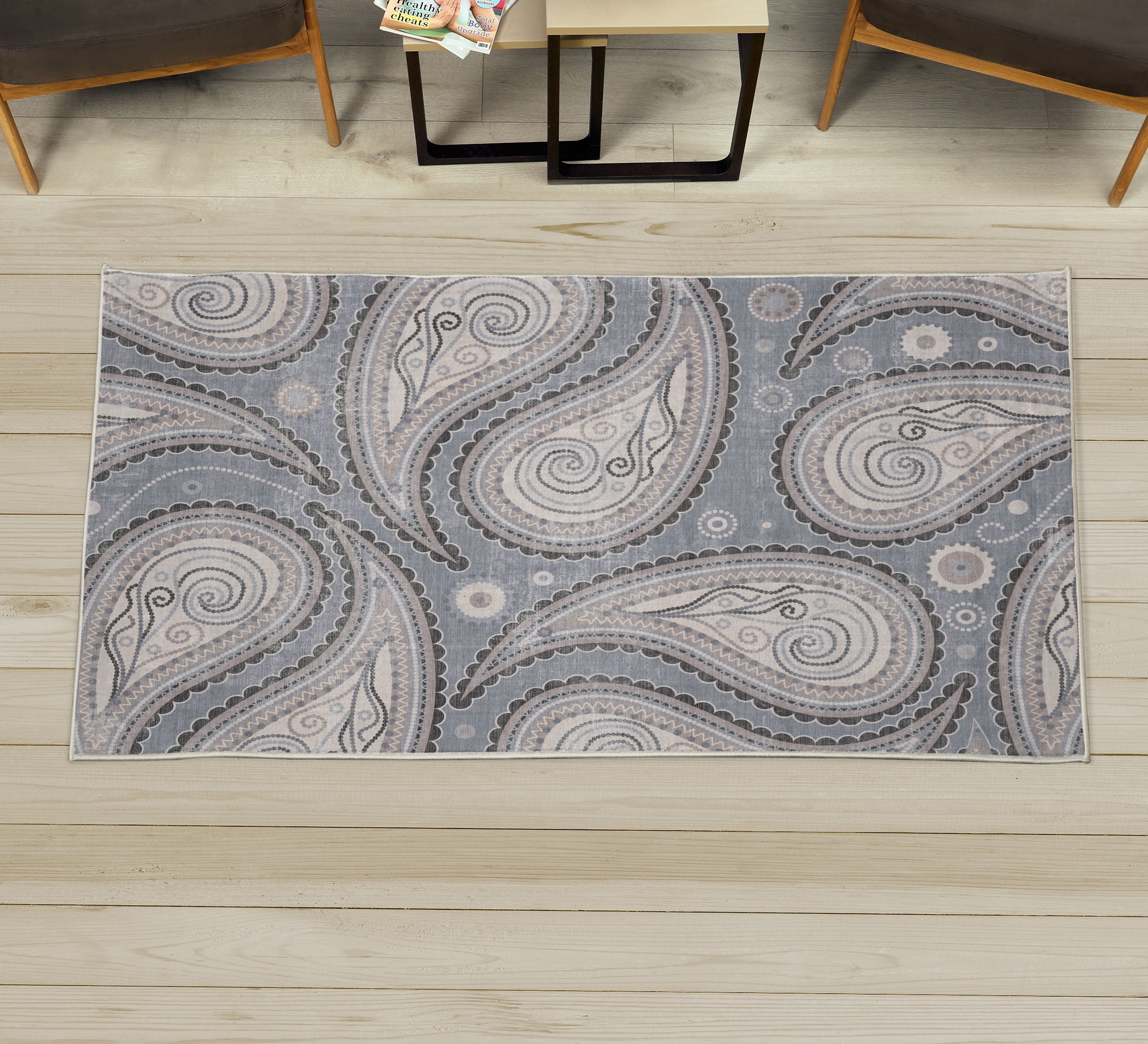 Paisley Decorative Rug, Continuous Fig Like Motifs Pattern Mandala ...
