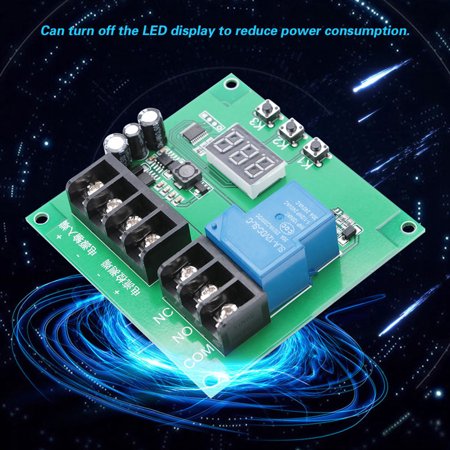 Current Detection Relay Module, 7-30V 0-30A LED Display Multifunction DC Current Detection Relay ...