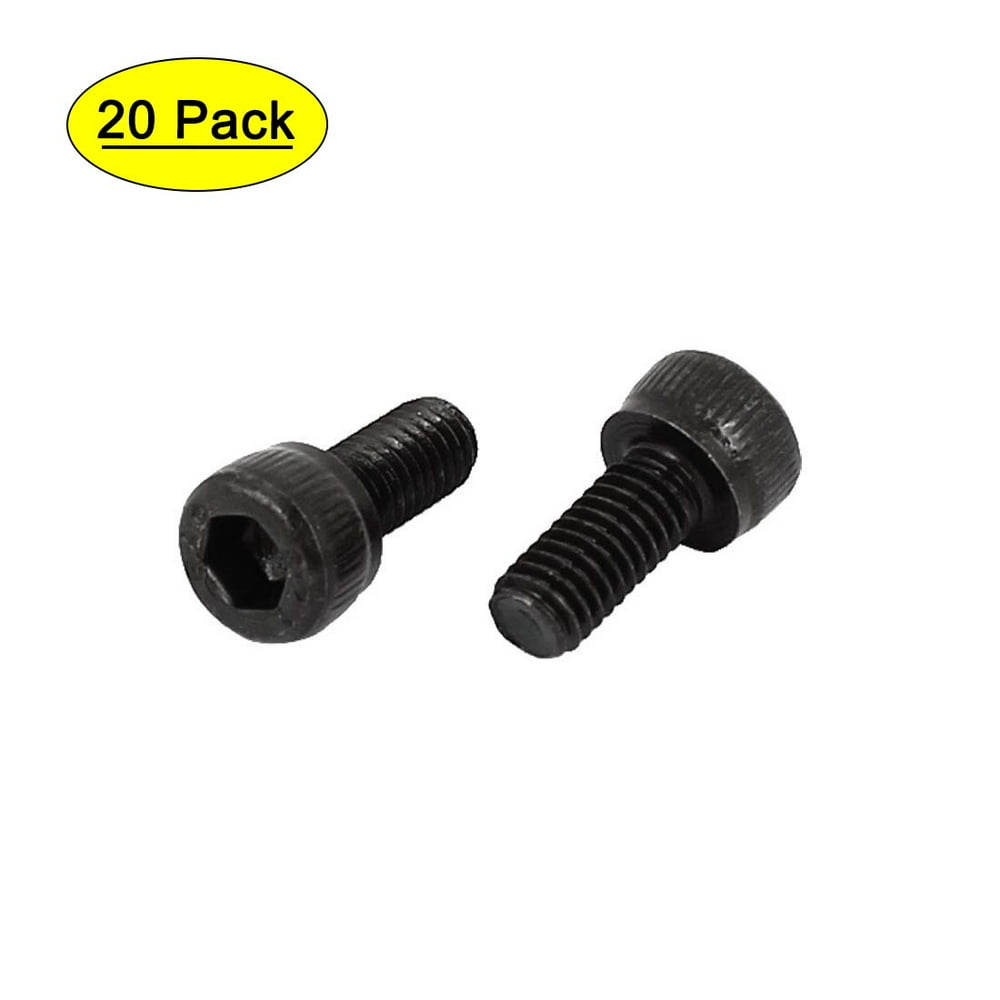 Uxcell M3 x 7mm Alloy Steel Hex Bolt Socket Head Cap Screws Black (20 ...