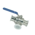 Ball Valve 63mm 304 Stainless Steel 3 Three Way Tri Clamp Ferrule Type ...