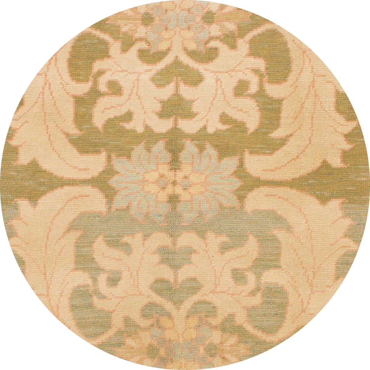Ahgly Company Indoor Round Abstract Yellow Oriental Area Rugs, 8' Round ...