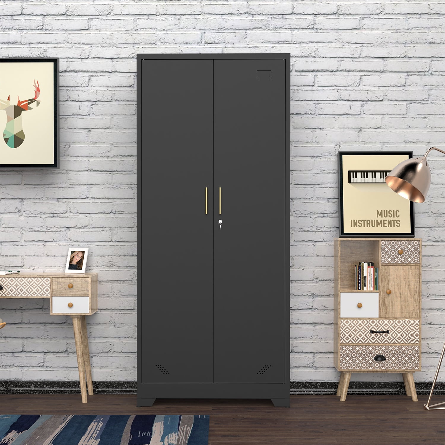 Metal Storage Cabinet for Indoor, Seizeen 5-Tier File Cabinet Tool ...