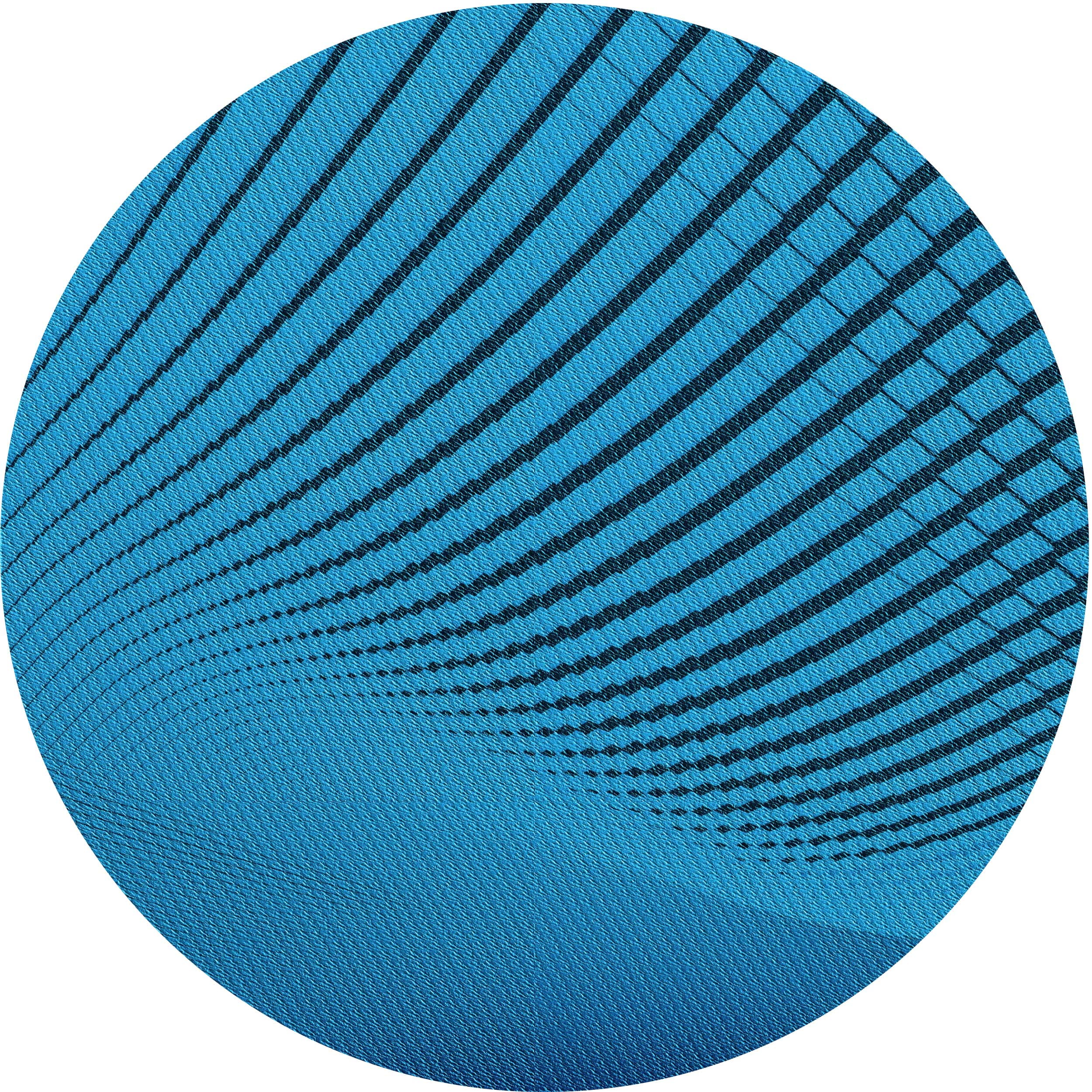 Ahgly Company Indoor Round Patterned Blue Eyes Blue Area Rugs, 5' Round ...