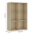 Homfa Oak Wood 6-Cube Bookshelf, Freestanding Storage Cabinet Unit ...
