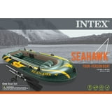 Intex Seahawk 4, 4 Person Inflatable Boat Raft Set with Oars & Air Pump ...