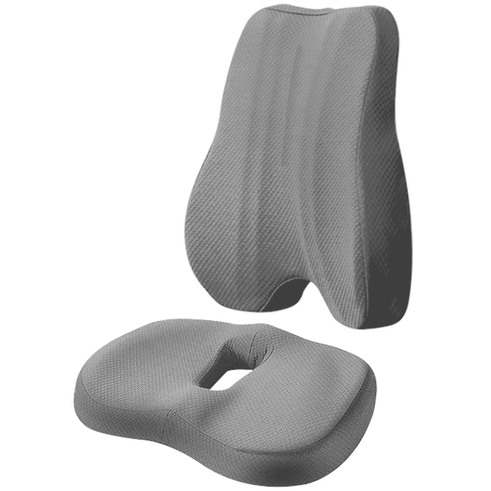 Lovote Seat Cushion Lumbar Support Pillow Set Gray for Pressure Relief ...