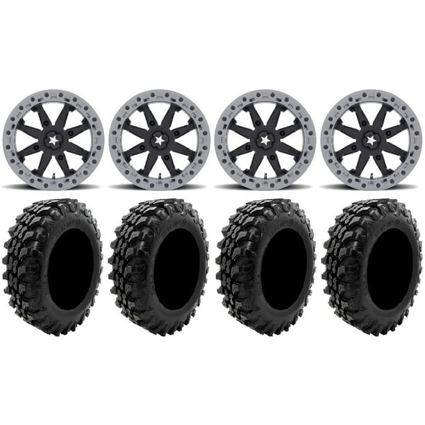 MSA Lok2 Beadlock 14" ATV Wheels 27" K9 XT Tires Sportsman RZR Ranger ...