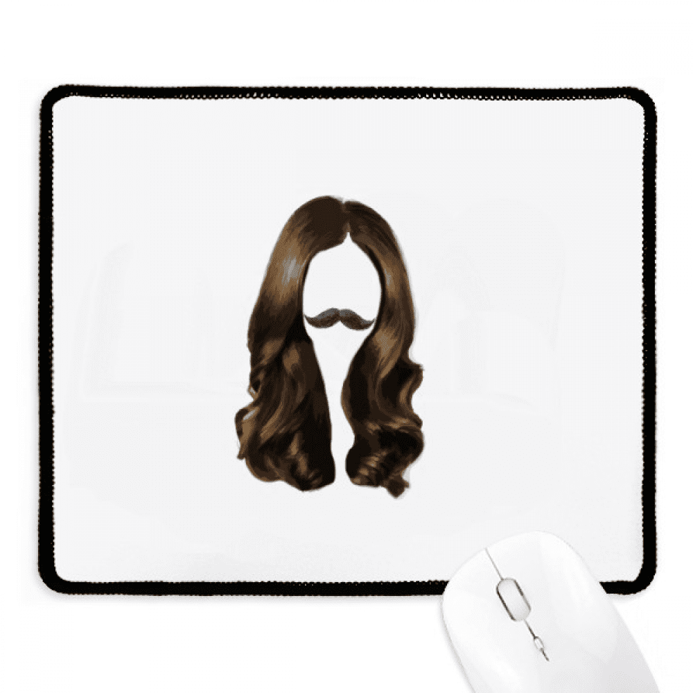 Woman Beard Wavy Hair Art Deco Fashion Mousepad Stitched Edge Mat ...