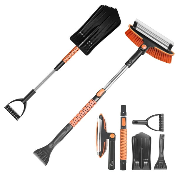 YSMJ 34'' to 41'' Extendable Snow Brush with Snow Shovel, Ice Scraper ...