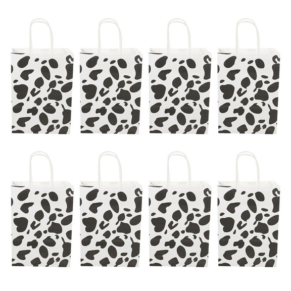 12 Pcs Cow Pattern Gift Bag Paper Handheld Bags Storage Pouch Party ...
